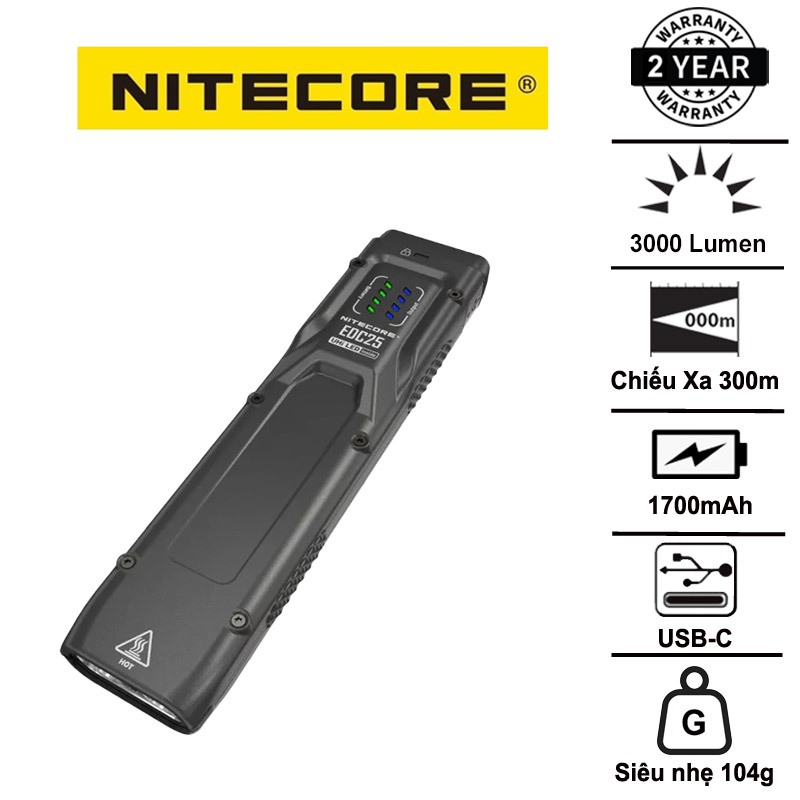 Đèn pin NITECORE EDC25 độ sáng 3000 lumen chiếu xa 300m pin dung lượng ...
