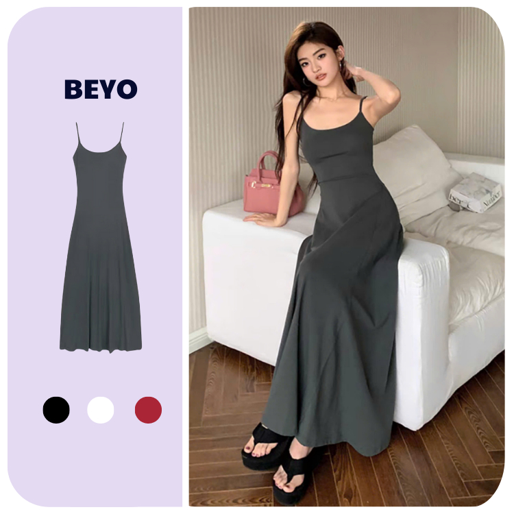 Đầm hai dây body Beyo váy maxi nữ dáng dài thun tăm lạnh cực tôn dáng ...