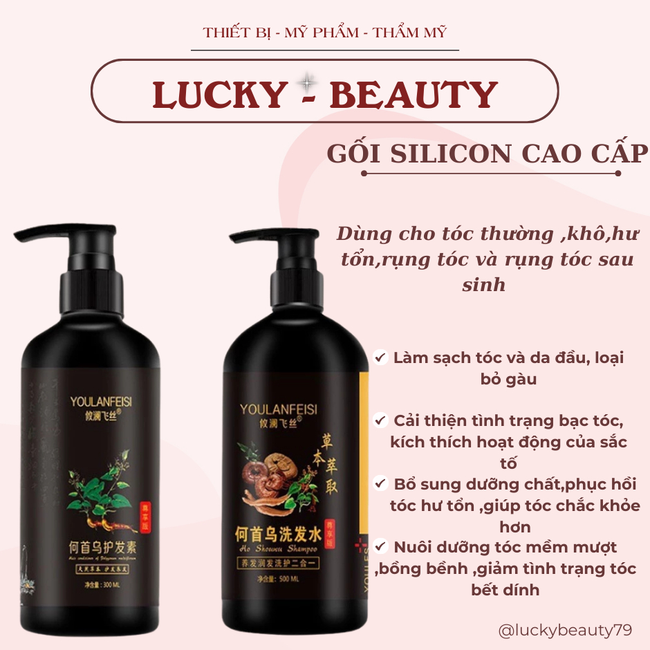 DẦU GỘI HÀ THỦ Ô LINH CHI SIÊU THƠM CHAI 500ML LUCKYBEAUTY | Shopee Việt Nam