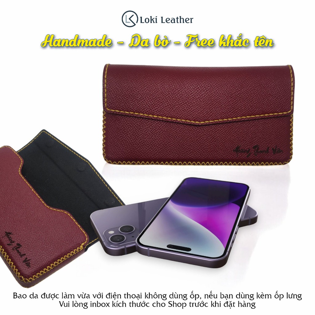 Bao da Iphone 11 | 12 | 13 | 14 | 15 series kiểu ngang - Loki Leather ...