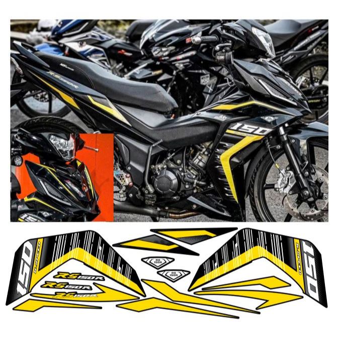tem winner v1 rs150 đen vàng mẫu 23 decal rời 3 lớp phối nhiều màu ...