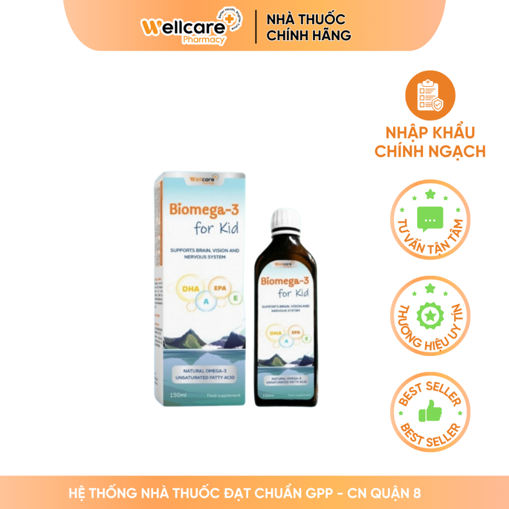 Biomega-3 For Kid [Chính hãng] - Hộp 150ml bổ sung Omega 3 hàm lượng ...