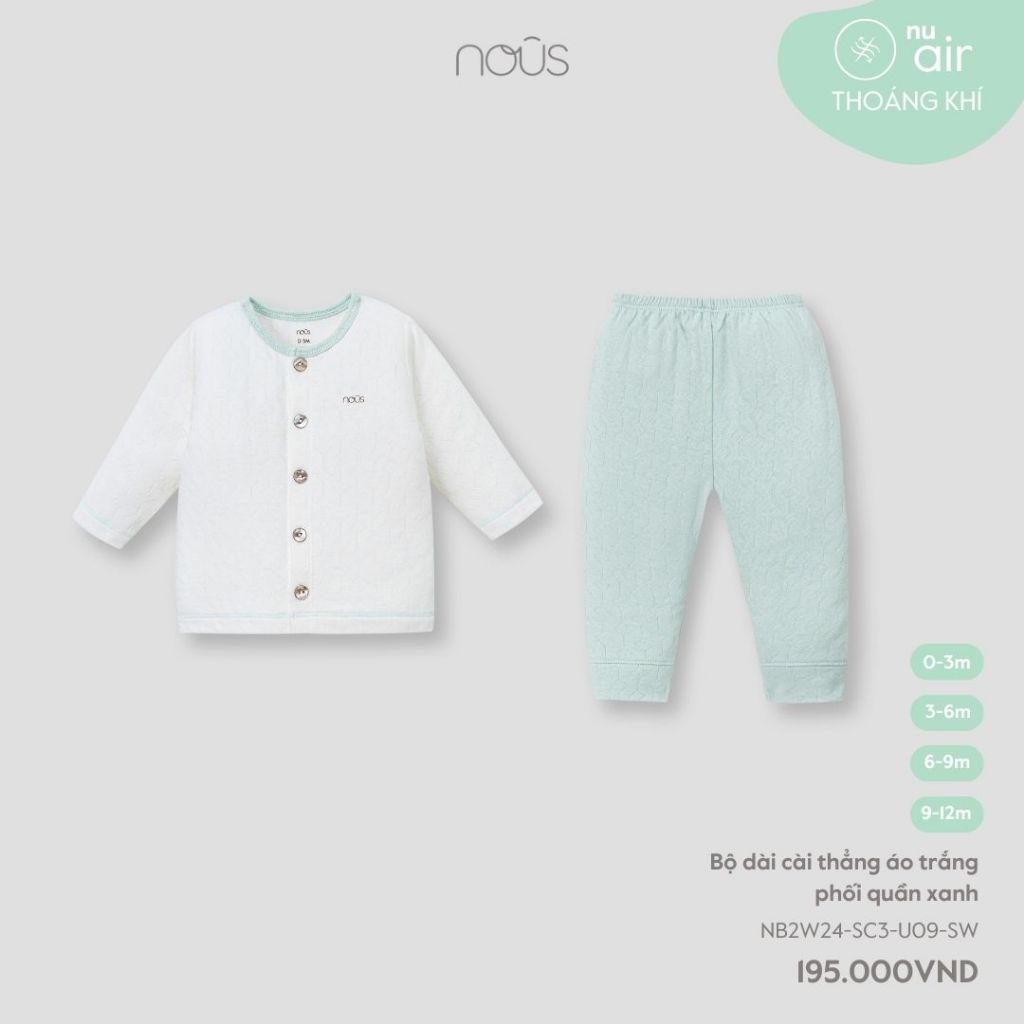 Nous baby Bộ cài thẳng cho bé trai bé gái chất liệu Nu Air, Petit êm ái ...