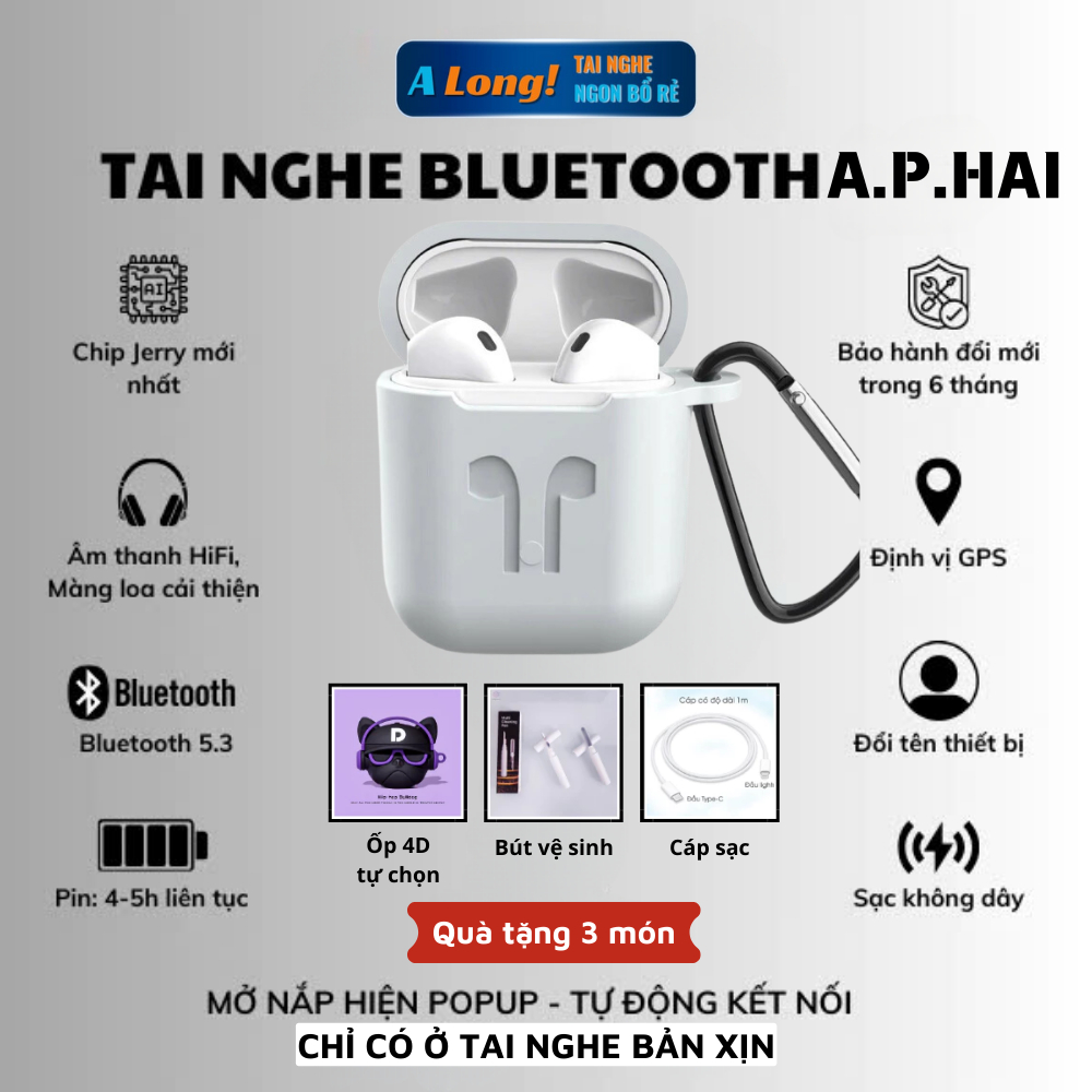Tai nghe Bluetooth AIP2 Kết Nối Không Dây, Full Tính Năng Đổi Tên Cảm ...