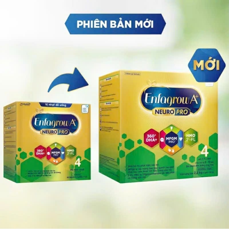 [HSD 01/2027] Sữa bột Enfagrow số 4 Vị nhạt hộp 3,3kg/2,2kg/1,7kg, Vị nhạt | Shopee Việt Nam