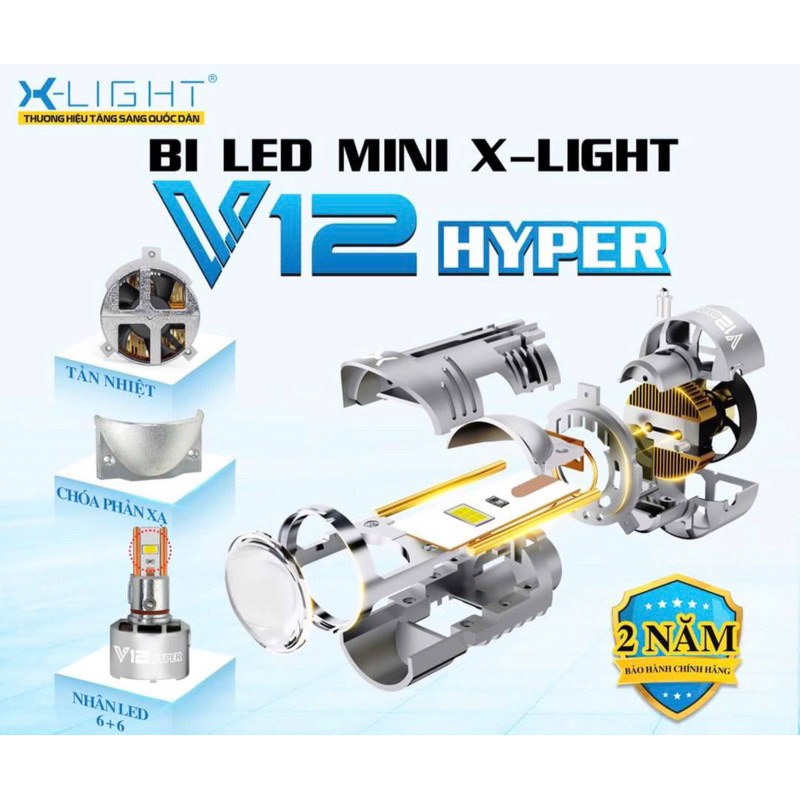 BI LED MINI X-LIGHT V12 HYPER Chân H4 – Vượt Trội Để Dẫn Đầu💥 1Cặp ...