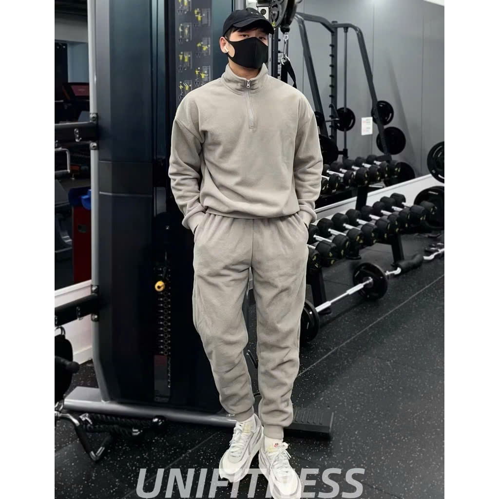 BỘ THỂ THAO NỈ CAO CẤP THE ONE_BỘ TRƠN KHÓA KÉO PHONG CÁCH HÀN QUỐC NAM ...