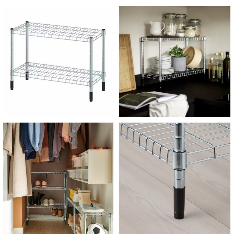 Kệ đa năng cao cấp 2 tầng IKEA OMAR 60x25x40cm (có thể ghép chồng lên 2 ...