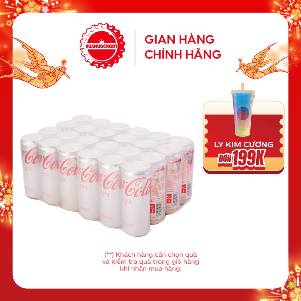 Lốc 24 Lon Nước Giải Khát Không Đường Coca-Cola Light 320ml/Lon Sale 12.12 Coca-Cola | Shopee ...