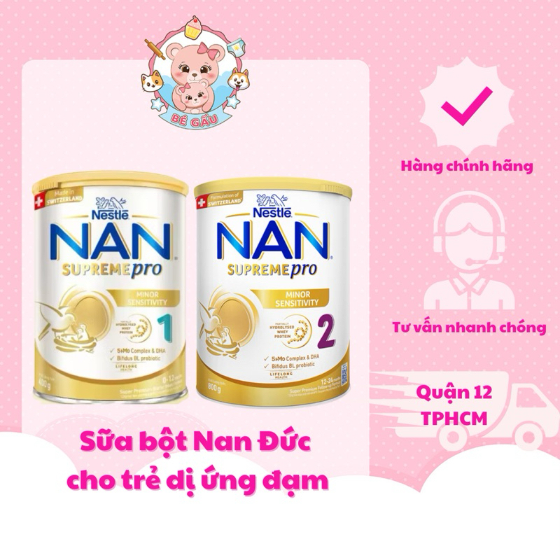 Sữa bột Nestlé NAN SUPREMEPRO 1, 2 800g nhập khẩu Đức với 5HMO & đạm Gentle Optipro | Shopee ...