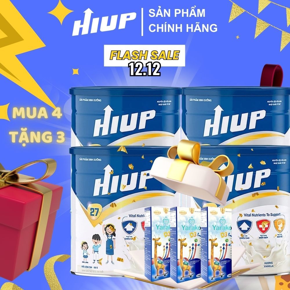 Sữa Hiup Tăng Chiều Cao Cho Bé Từ 2 Đến 15 Tuổi Combo Mua 4 Tặng 3 D3K2 ...