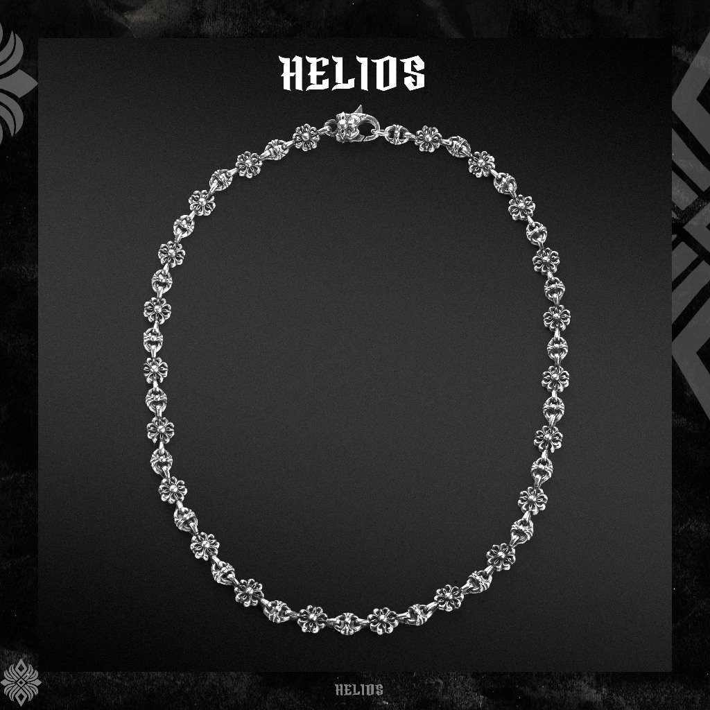 Dây Chuyền Bạc HeliSIlver S925 Congo Sunflower Chain Helios Black Silver Original | Shopee Việt Nam
