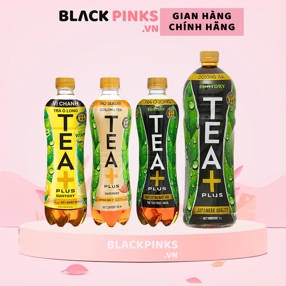 Trà Ô long Tea+ có đường/vị chanh/không đường chai 320ml/450ml/1L ...