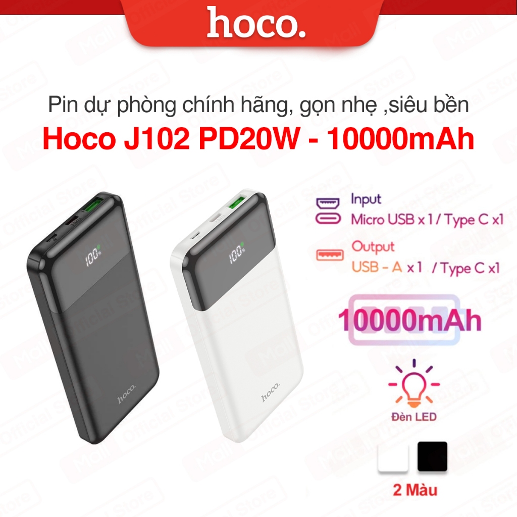 Pin dự phòng sạc nhanh giá rẻ Hoco J102 dung lượng cao 10000mAh,sạc ...