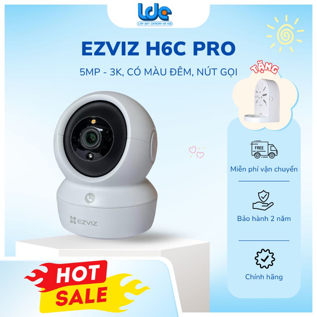 Camera wifi EZVIZ H6C PRO 5M, H6C G1 8MP quay 360 độ, có màu đêm, đàm ...