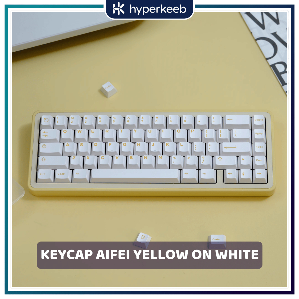 [HOẢ TỐC] Keycap CMK Aifei Yellow on White, Keycap nhựa ABS dày 1,5mm ...