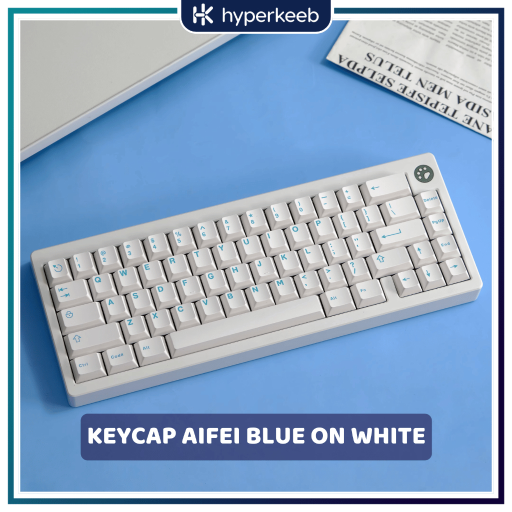 [HOẢ TỐC] Keycap CMK Aifei Blue on White, Keycap nhựa ABS dày 1,5mm in ...