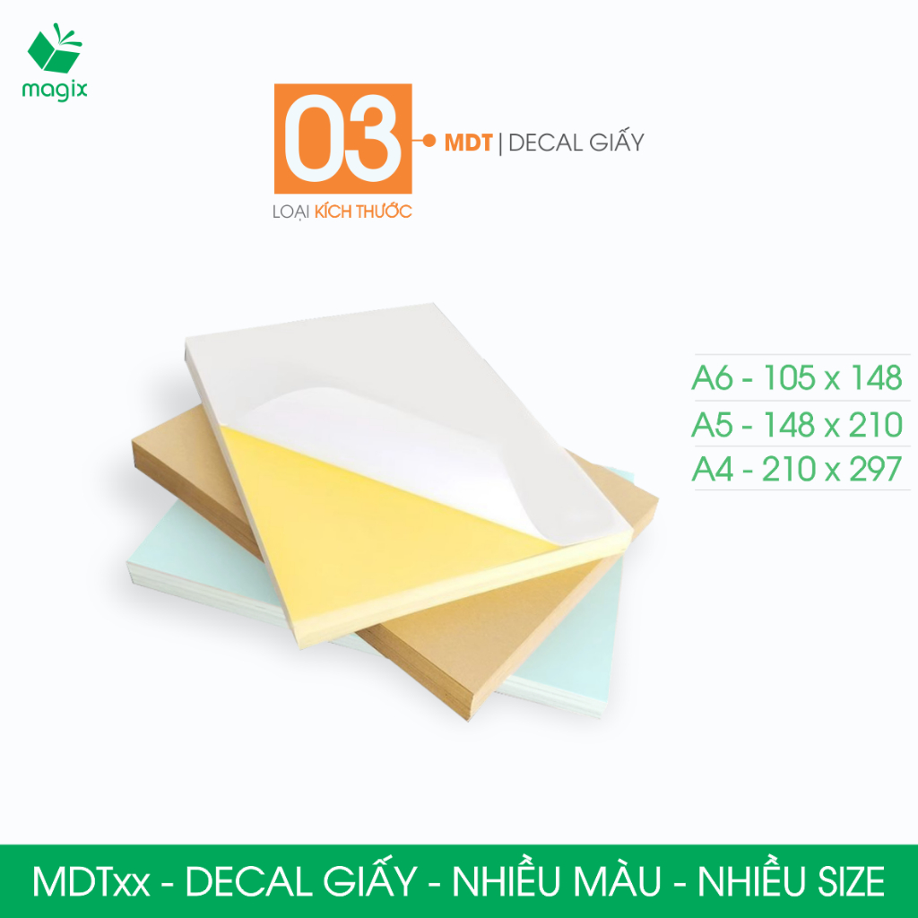 MDT - Combo 2 XẤP (100 tờ) giấy decal - Giấy in đơn hàng, tem nhãn dán ...