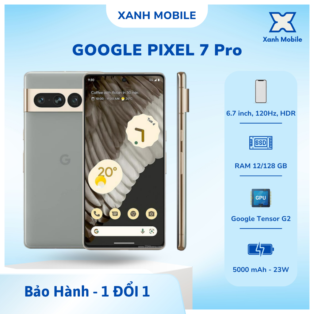 Điện thoại Google Pixel 7 Pro, Ram 12/128GB, Chip Google Tensor G2, Pin ...