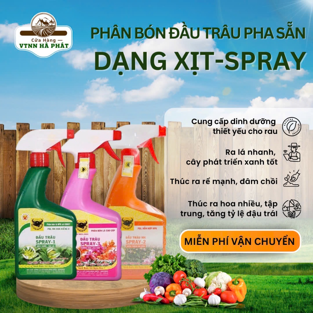 Phân bón lá đầu trâu spray 1 nảy chồi ra lá, spray 2 kích thích ra hoa ...