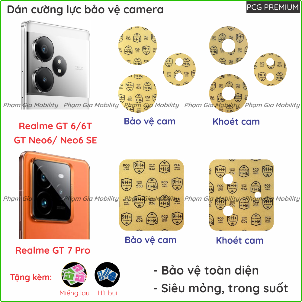 [Mua 1 tặng 1] Dán cường lực camera Realme GT6/ GT 6T/ GT Neo6 /Neo 6 SE/ GT 7 Pro loại nano ...