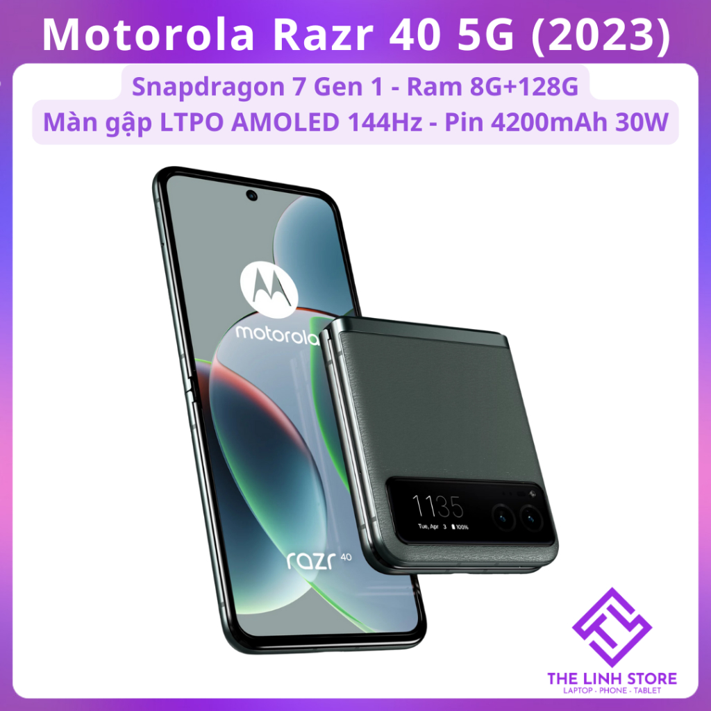 Điện thoại Motorola Razr 40 5G (2023) - Snapdragon 7 Gen 1 màn gập ...