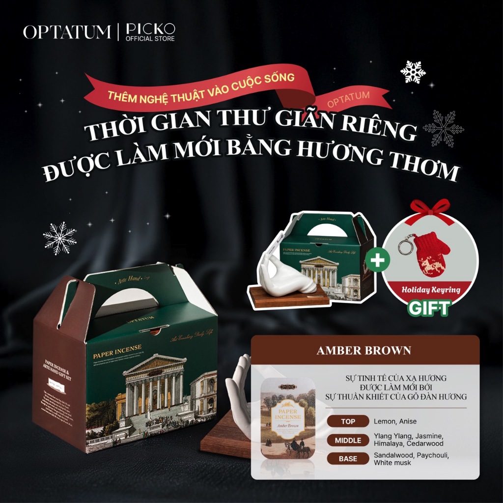 Optatum Set Giấy Thơm Và Giá Đỡ Bàn Tay Phiên Bản Giáng Sinh Optatum Paper Incense Gift Set ...