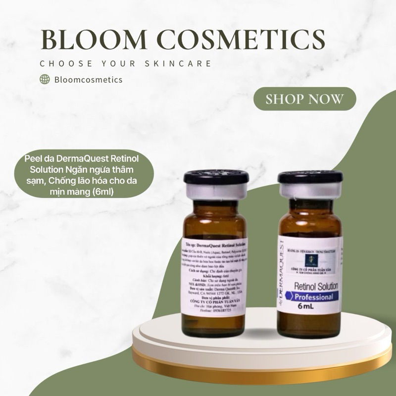 Peel da DermaQuest Retinol Solution Ngăn ngừa thâm sạm, Chống lão hóa cho da mịn màng (6ml ...