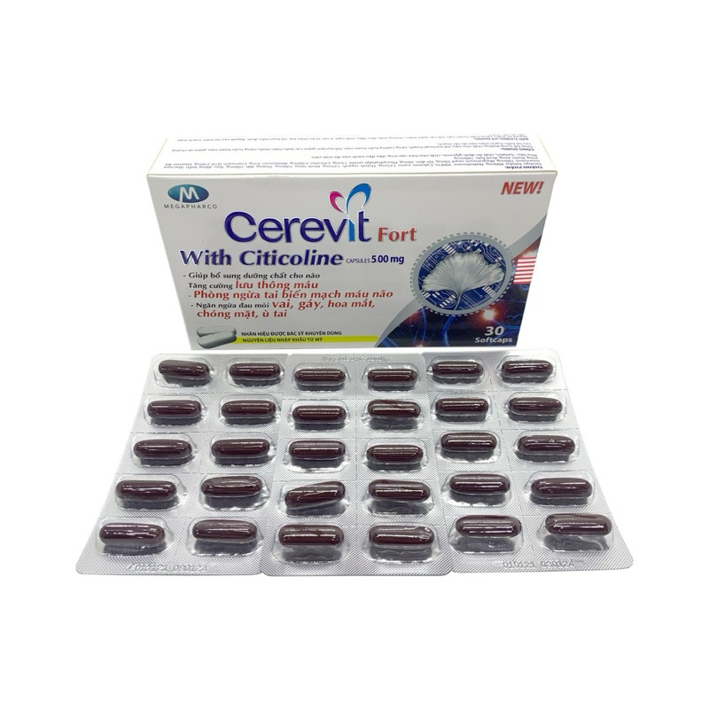 TPBVSK BỔ NÃO CEREVIT FORT WITH CITICOLINE 5.00MG, HỘP 30 VIÊN | Shopee ...