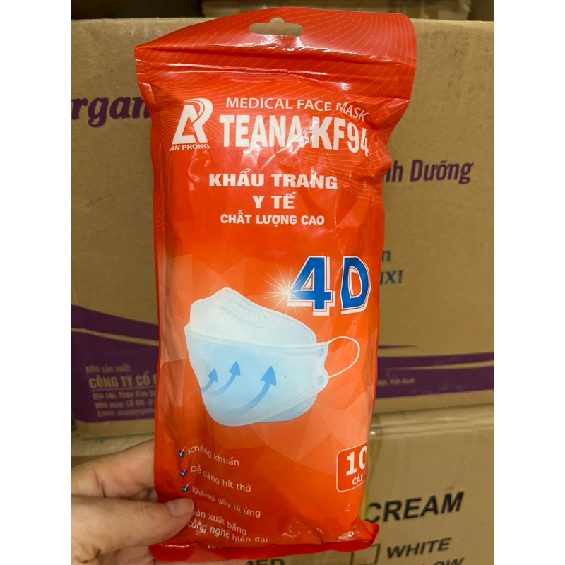 KHẨU TRANG KF94 4D TEANA. Khẩu trang Y tế chất lượng cao(Gói 10 cái) | Shopee Việt Nam