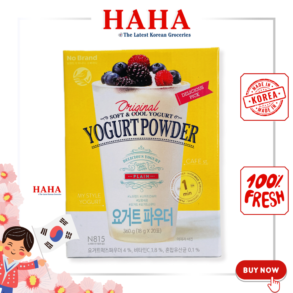 Bột sữa chua hàn quốc bao ngon YOGURT POWDER NO BRAND BY EMART 18g * 20 ...