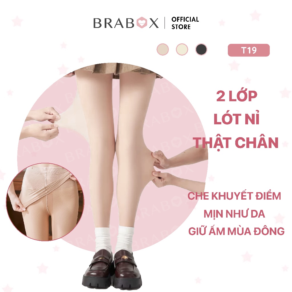 Quần tất 2 lớp lót nỉ che khuyết điểm, thật chân, giữ ấm có BIGSIZE BRABOX T19 | Shopee Việt Nam