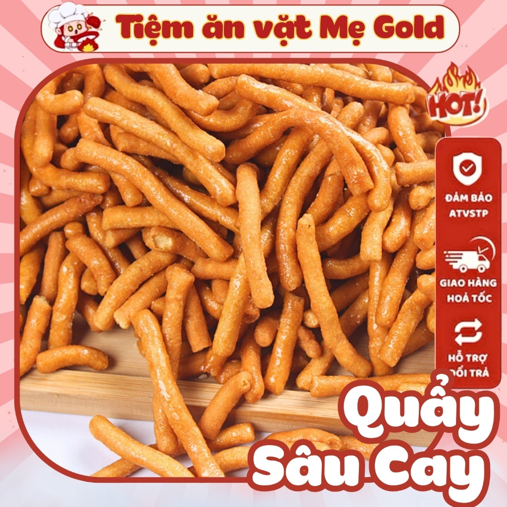 500 Quẩy Sâu Cay, Quẩy Vừng Cay, (Snack Tổng Hợp) Snack Đồ Ăn Vặt, Tiệm ...