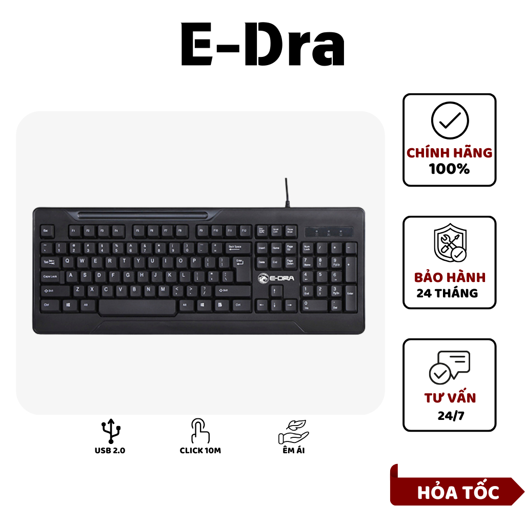 [BH 24 THÁNG] Bàn phím văn phòng E-DRA EK501/ EK508 bàn phím chơi game ...
