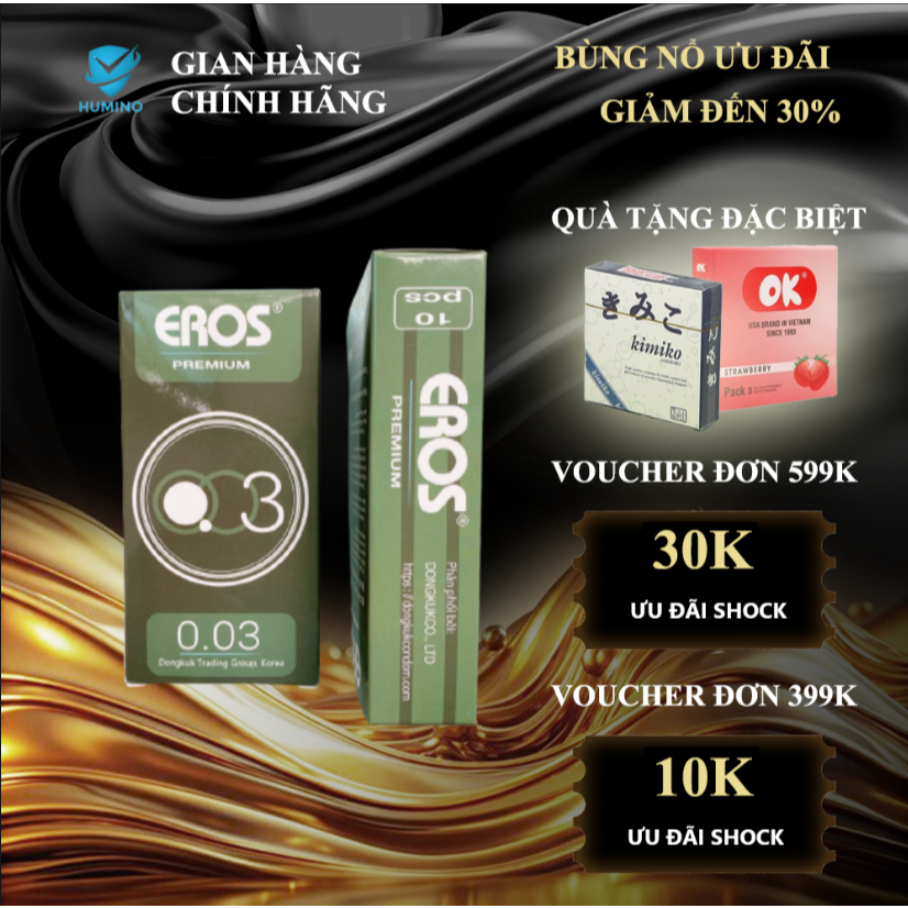 Bao cao su siêu mỏng Eros 003 - hộp 10 chiếc - siêu mỏng 0.03 mm | Shopee Việt Nam