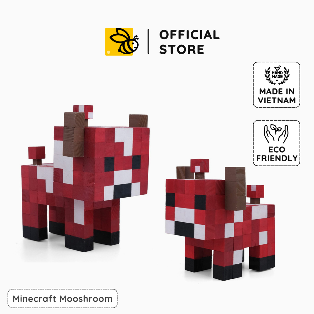 Mô Hình Gỗ Minecraft Mooshroom Đỏ (Art Toy) | Shopee Việt Nam