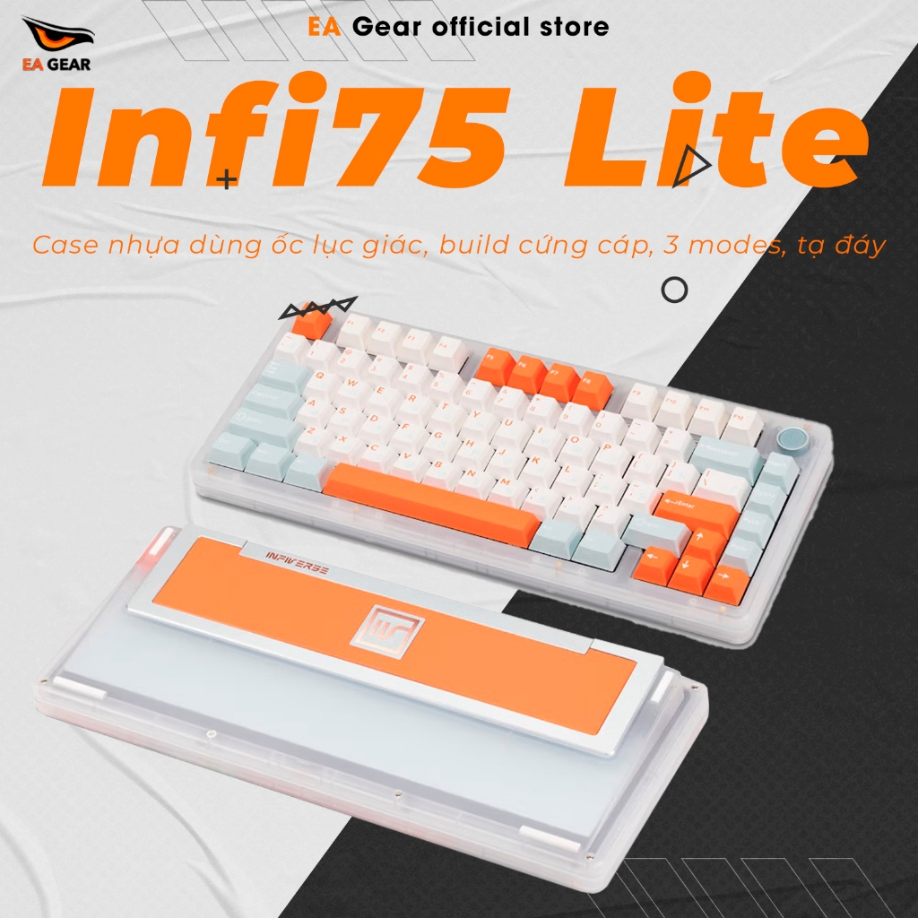 [GIAO NGAY] Bàn Phím Cơ Infi75 Lite Tạ Thép 3 Modes Mạch Xuôi Gasket ...