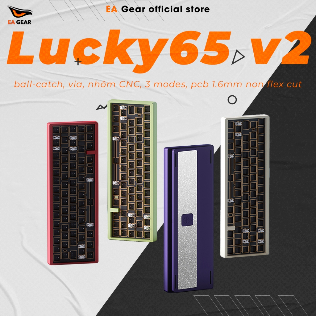 [HÀNG SẴN] Bộ Kit Bàn Phím Cơ Custom Lucky65 V2 Nhôm CNC 3 Chế Độ ...