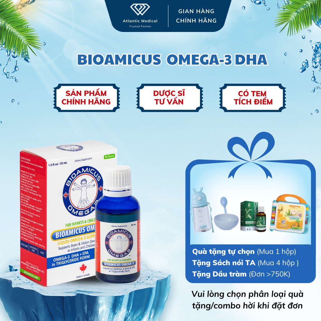 [Quà Tự Chọn] BioAmicus Omega 3 Bổ Sung DHA Giúp Bé Sáng Mắt Thông Minh ...