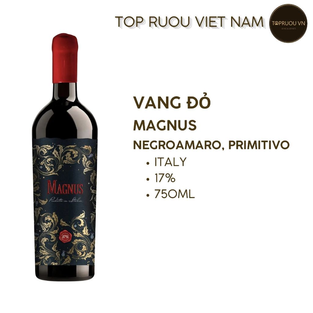 [Top Rượu VN] Rượu Vang Đỏ Magnus - Italy - 17 Độ - 750ml [Chính Hãng ...