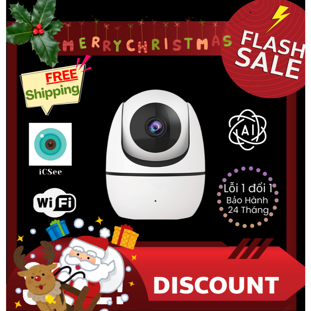 Camera iCSee PZY8, Báo động phát hiện chuyển động có âm thanh- Ánh sáng vào ban đêm- WIFI 2.4G ...