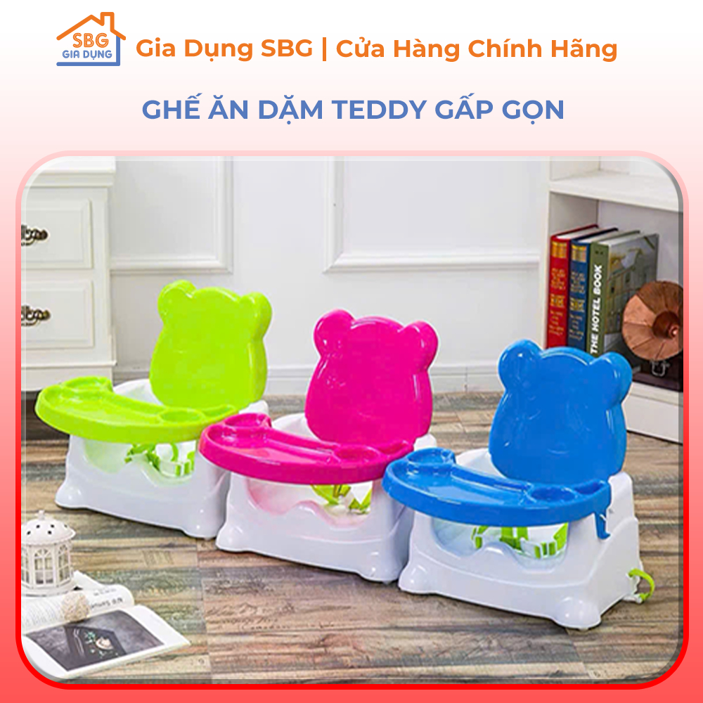Ghế ăn dặm cho bé hình gấu có dây đai bảo vệ,Ghế ăn dặm hình gấu Teddy ...
