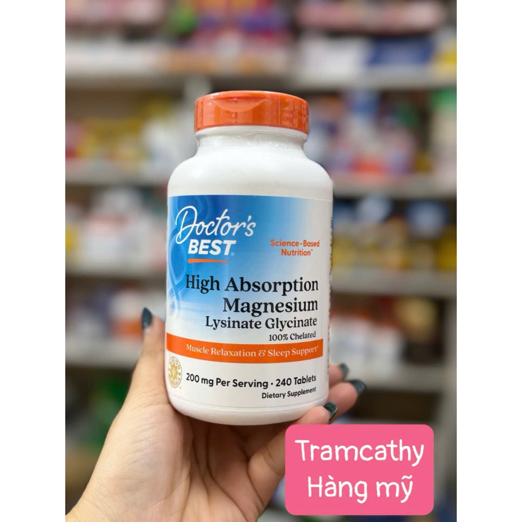 Viên bổ xung magie hàm lượng cao 200mg -Doctor's Best Magnesium High ...