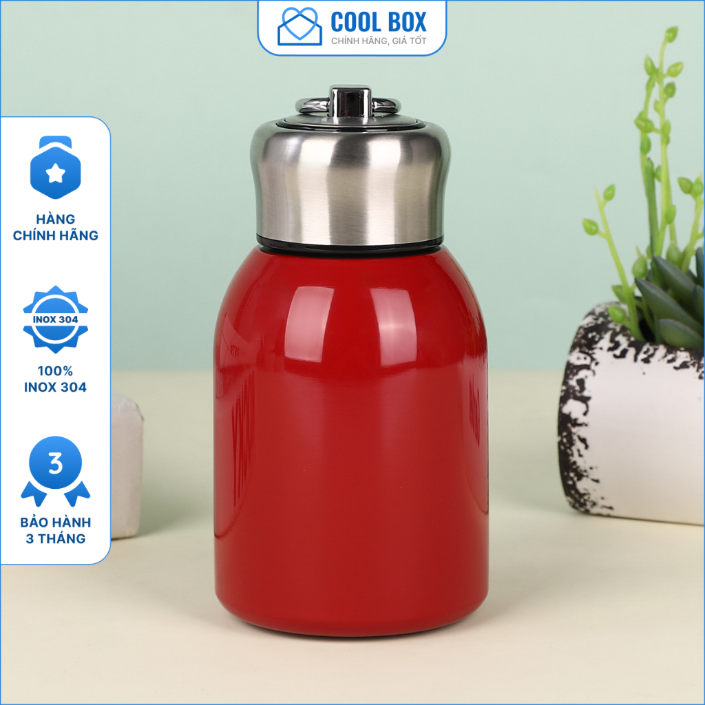 [Sỉ 3x]Bình Giữ Nhiệt Mini 300ml Inox 304 (loại 1) bình nước COOLBOX mini 300 có quai xách ...