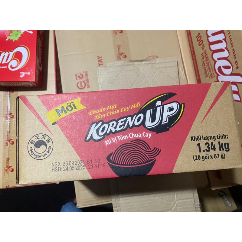 Mì ăn liền vị tôm chua cay KORENO up 67g/ gói 1 thùng 20 gói | Shopee ...
