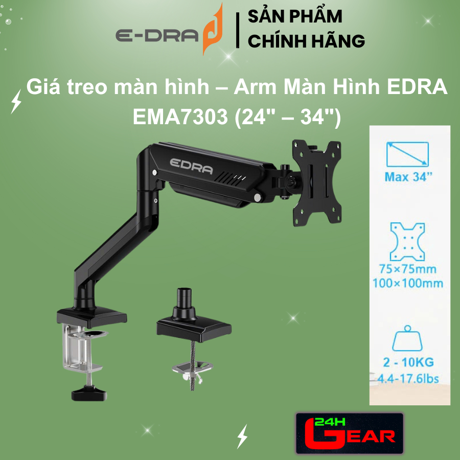 Giá đỡ / arm màn hình EDRA EMA7308 (Lắp màn 13 - 34 inch , Tải 2-10kg ...