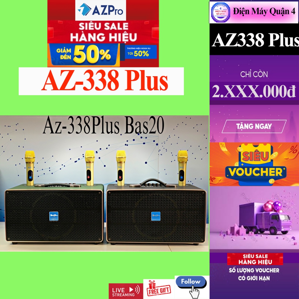 AZ338 -- Loa karaoke AZpro AZ-338 / AZ-338 Plus, loa 3 đường tiếng ...