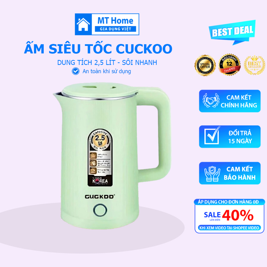 Ấm Siêu Tốc CUCKOO 2IN1, Ấm Đun Nước Kèm Bình Giữ Nhiệt, Chống Nóng ...