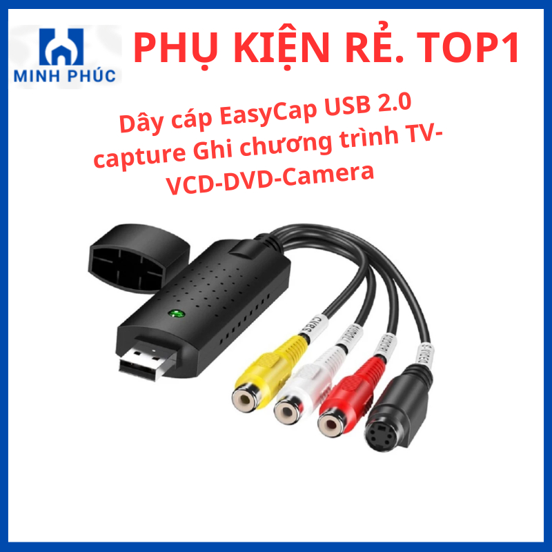 Dây cáp EasyCap USB 2.0 capture Ghi chương trình TV-VCD-DVD-Camera ...