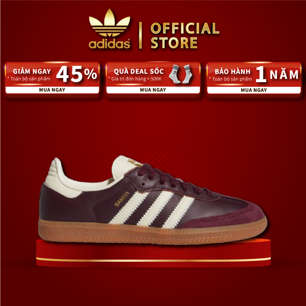 [ CHÍNH HÃNG ] Giày Adidas Samba OG 'Maroon' ID0477 | Shopee Việt Nam